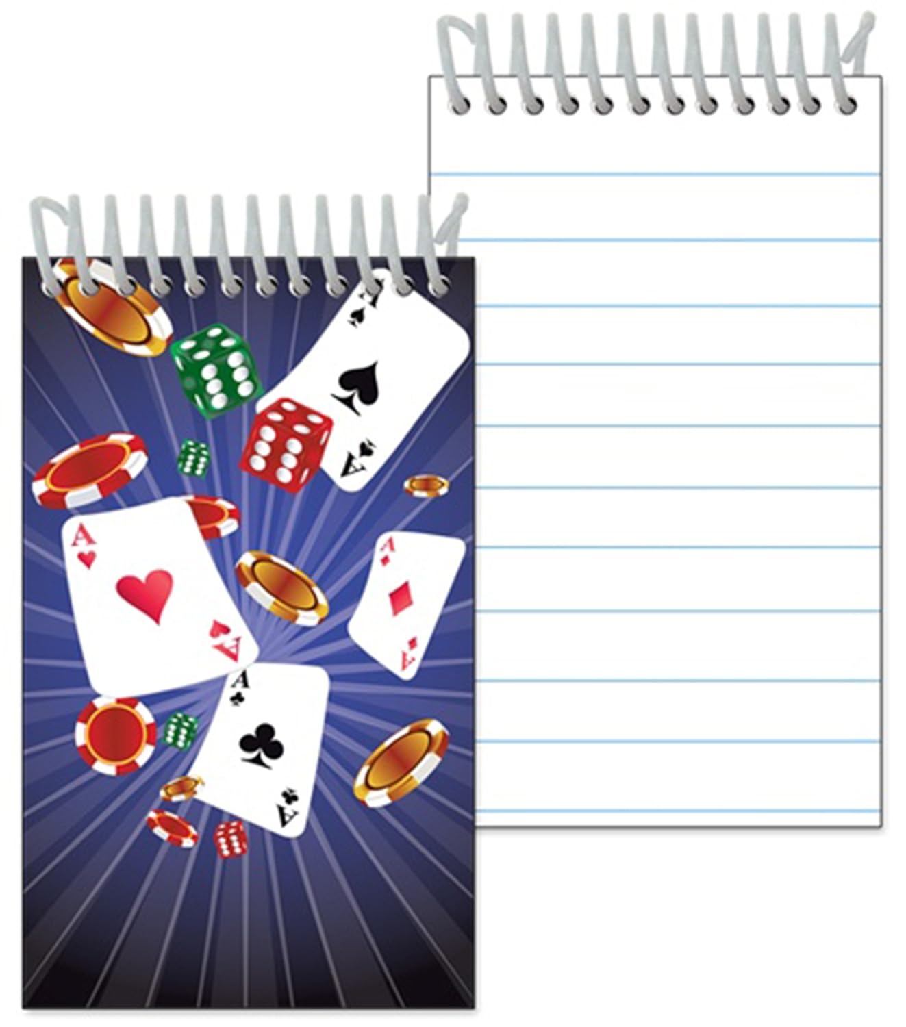 3D Lenticular 2x4" Spiral Notebook Las Vegas Poker Playing Card Chips ...