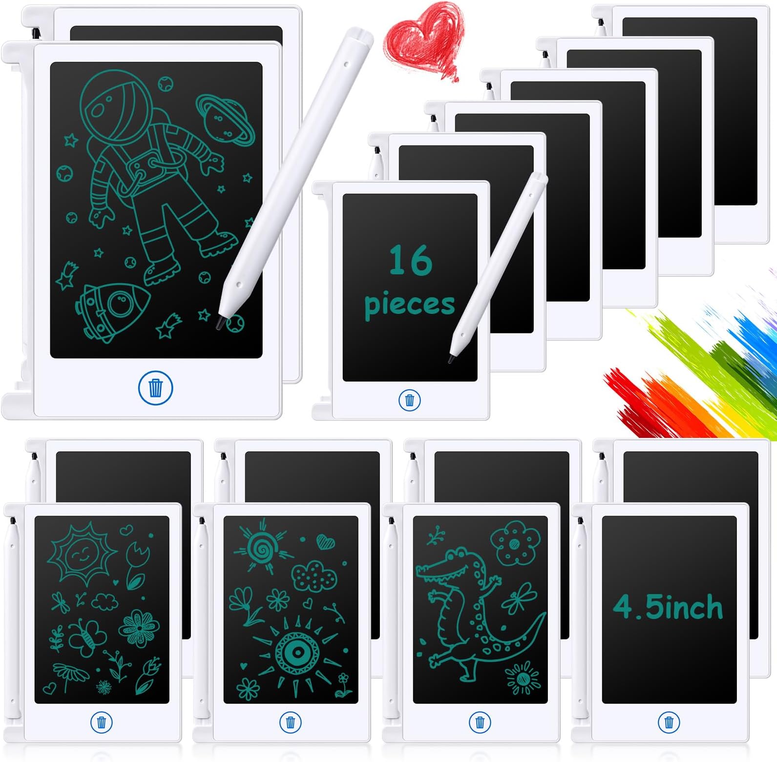 Amazon.com: Nezyo 16 Pieces 4.5 Inch Mini LCD Writing Tablet Electronic ...