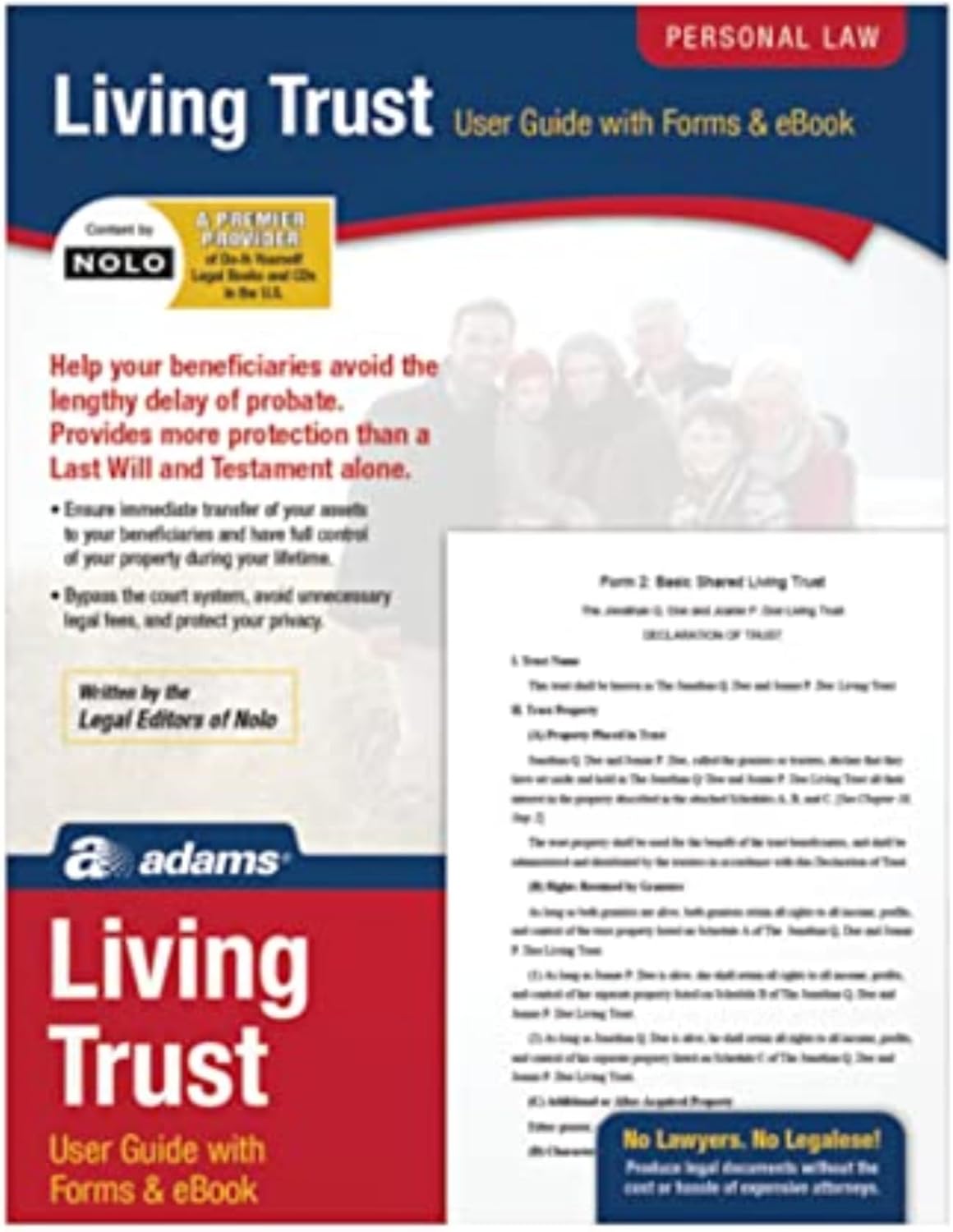 Adams Living Trust Kit, Paper Forms and Instructions, Plus Downloadable ...