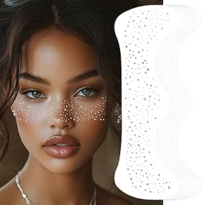 Amazon.com : MEMOVAN Silver Makeup Patches Glitter Freckles Face Tattoo Face Glitter Makeup ...