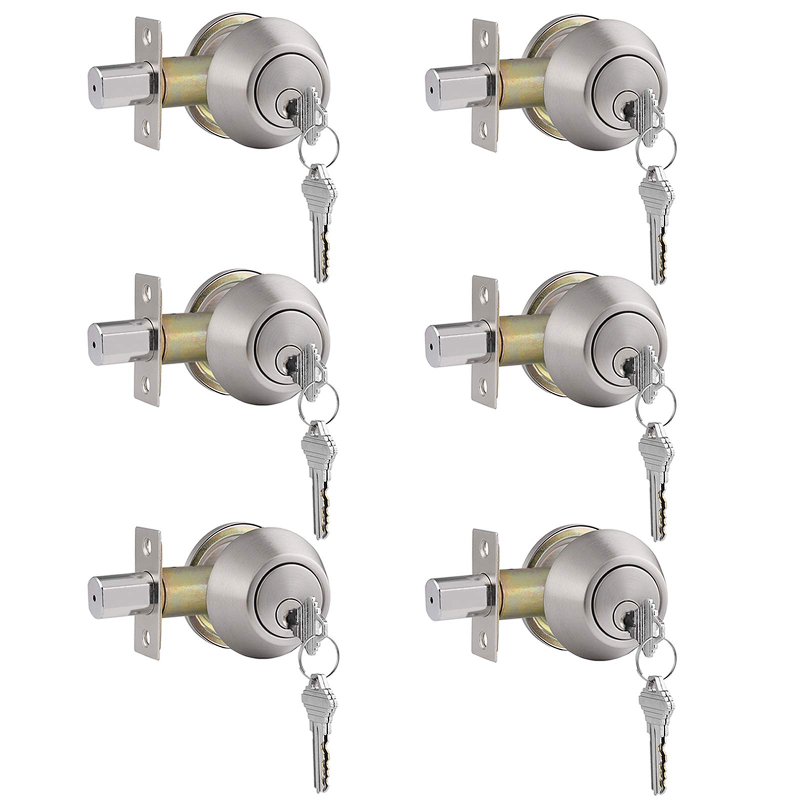 Snapklik.com : Gobrico Keyed-Alike Brushed Nickel Double Cylinder ...