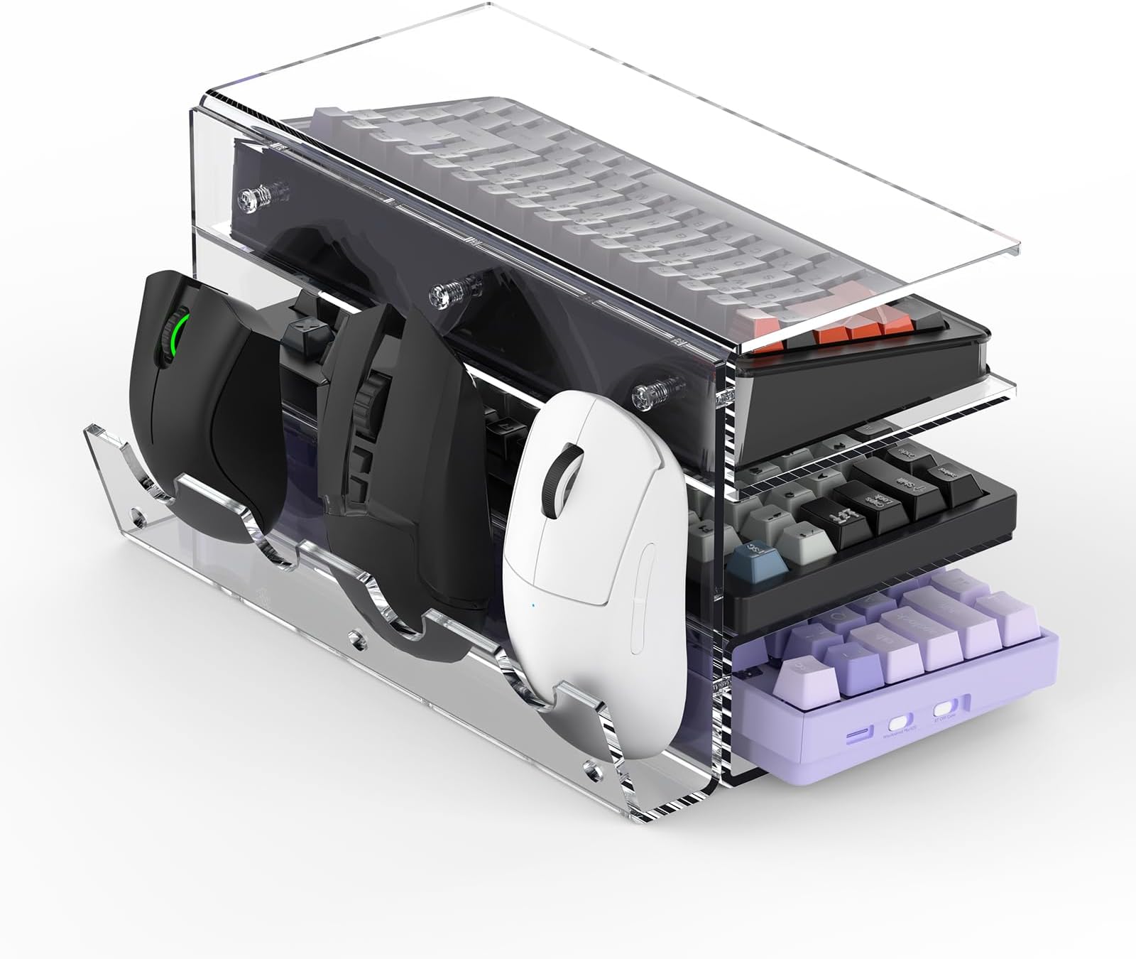 Amazon.com: MOSHOU Acrylic Keyboard Mouse Storage Rack, Gaming Keyboard ...