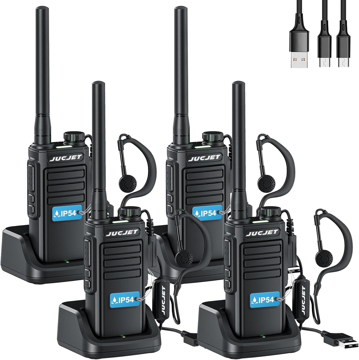 Amazon.com: JUCJET MP31 (4 Pack) GMRS Walkie Talkies Handheld Two Way ...