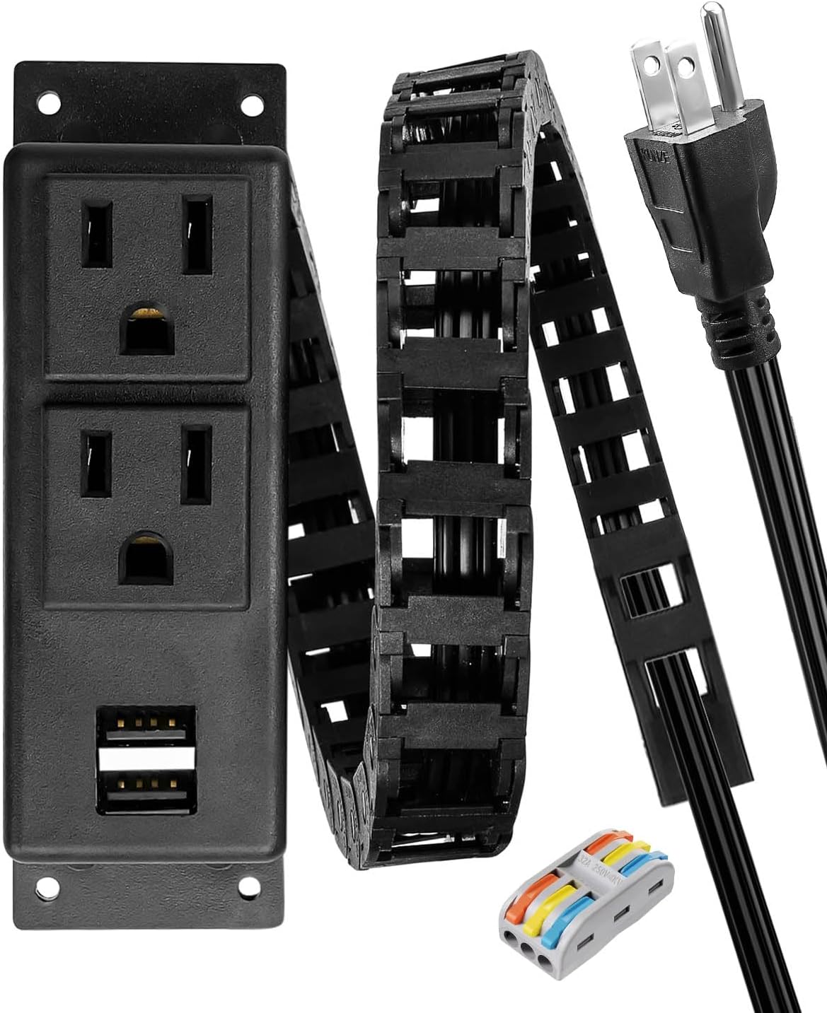 Amazon.com: Drawer Outlet Kit with 2 15A AC Outlets & 2 5V2A USB-A ...