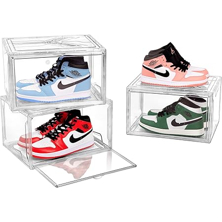 Amazon.com: Hipovgioh Shoe Boxes Clear Plastic Stackable,3 Pack of ...