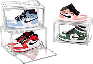 Amazon.com: Hipovgioh Shoe Boxes Clear Plastic Stackable,3 Pack of ...
