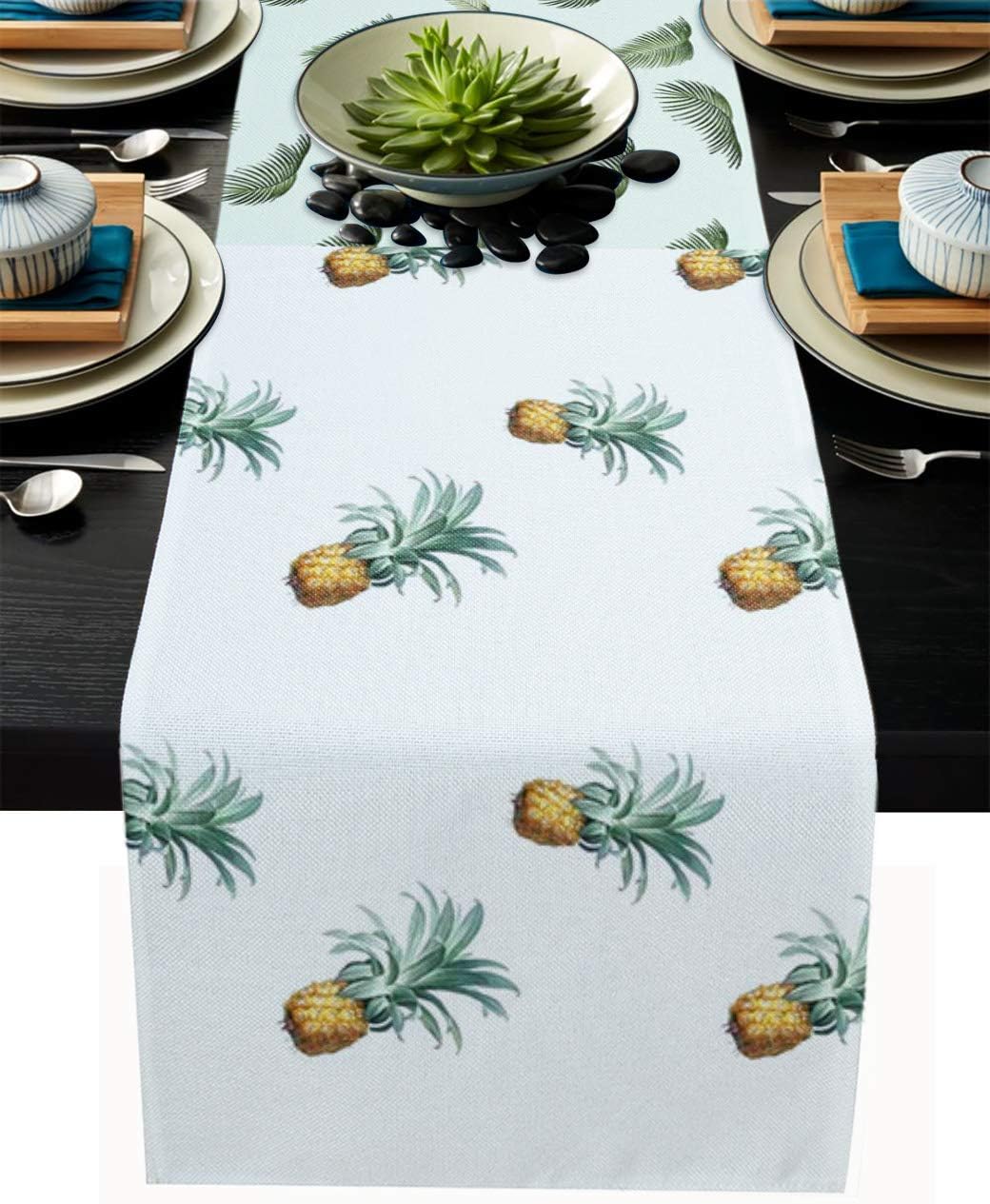Amazon.com: Table Runners Pineapple 13x70 Inches Farmhouse Home Kitchen ...