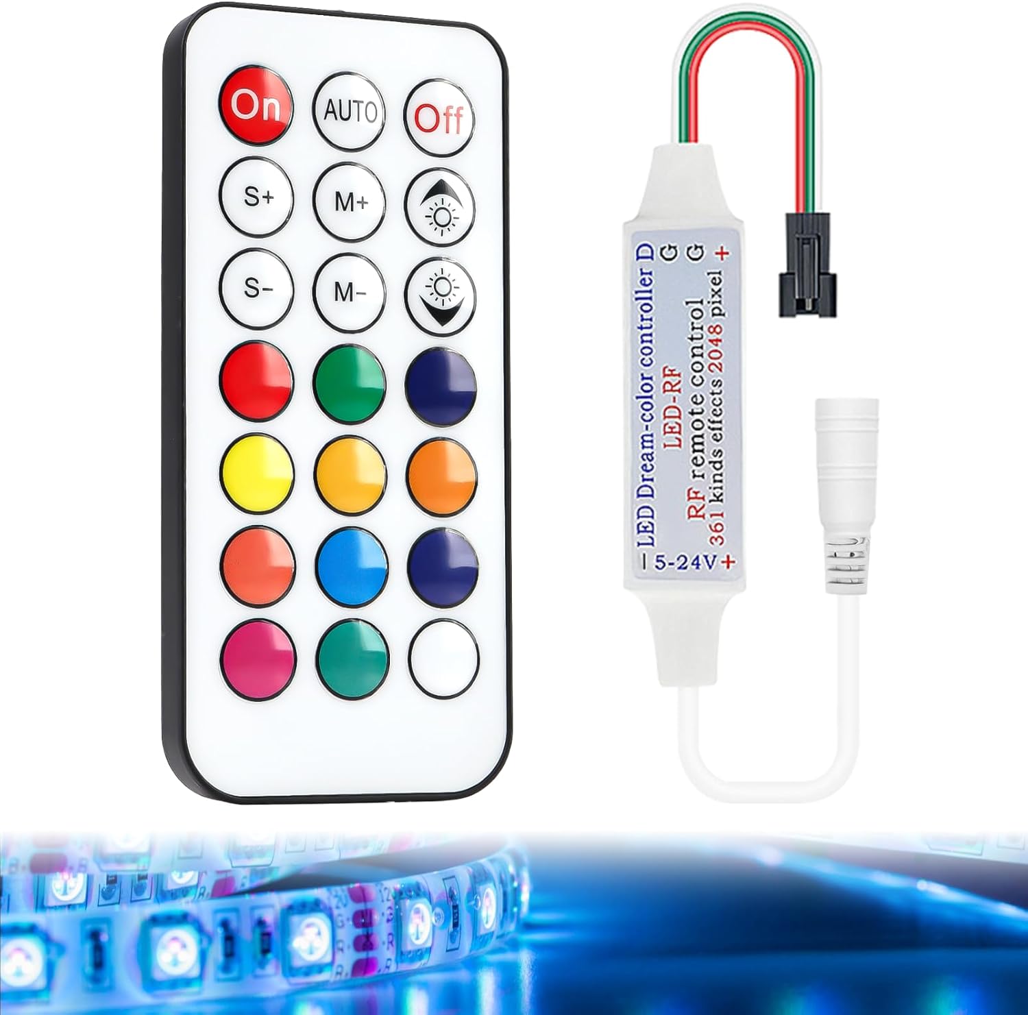 DC5V/12V/24V RF Wireless Remote LED Controller,Addressable Mini LED ...