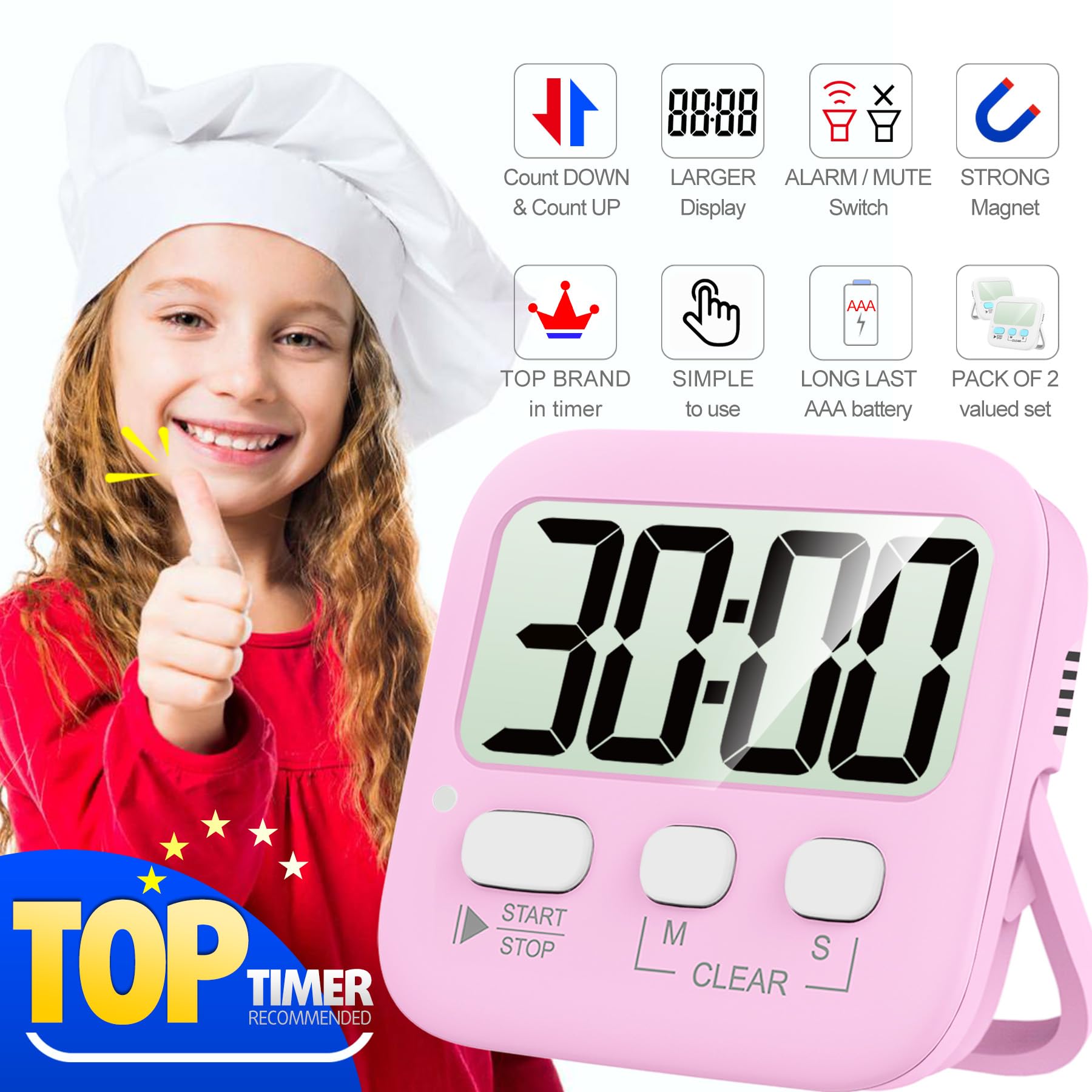 Snapklik.com : Antonki Timer, Timer For Kids, Kitchen Timers, Digital ...