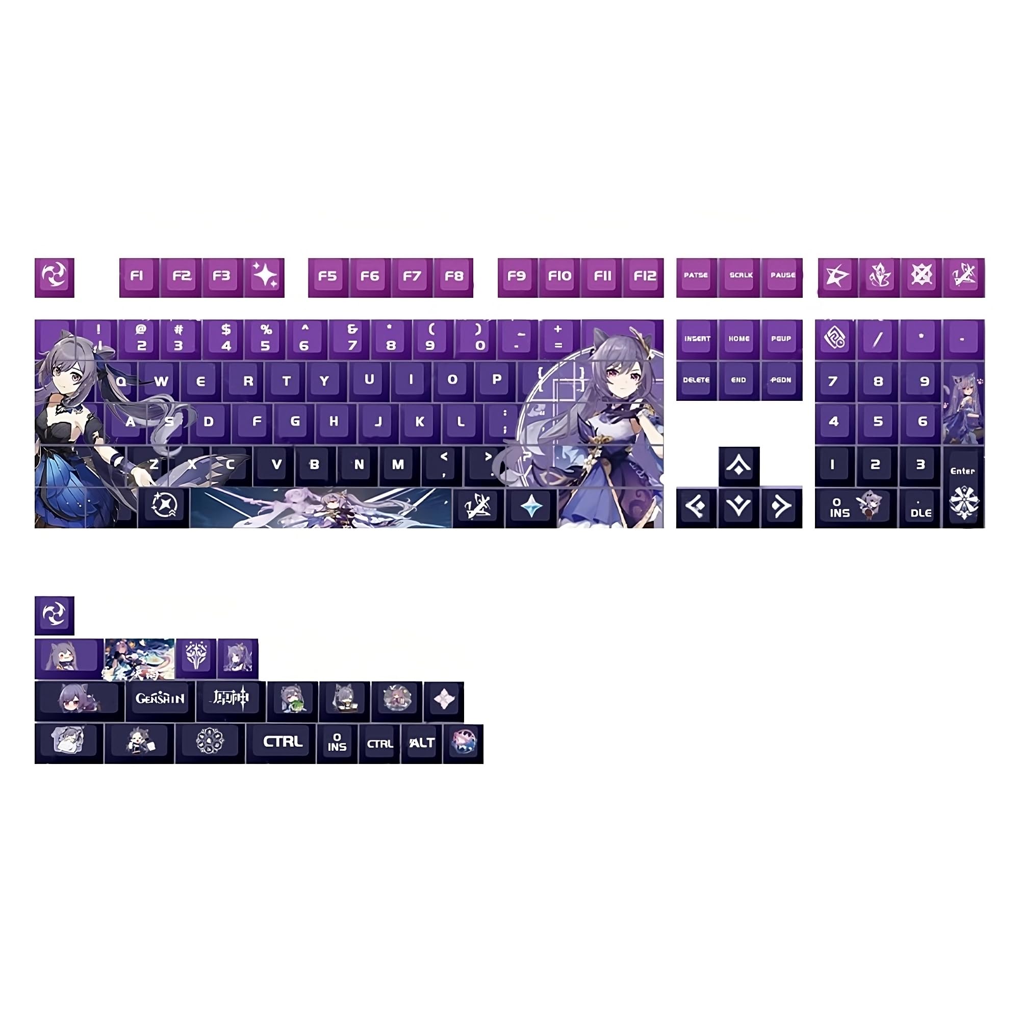 Glacier Genshin Impact Keycaps Full Set For Mechanical Keyboard Cherry ...
