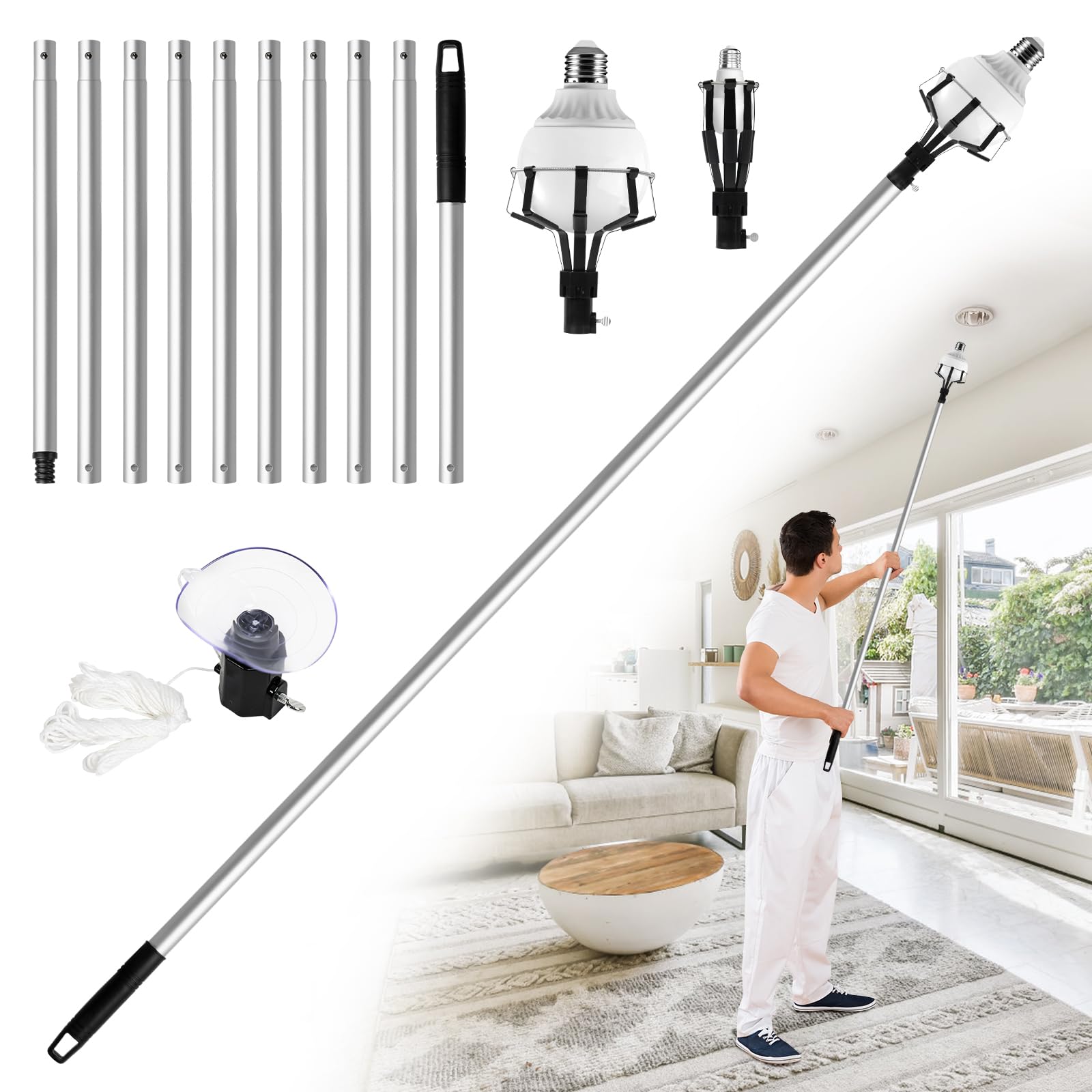 cakitte Light Bulbs Changer for high Ceilings, Light Bulbs Changer with ...