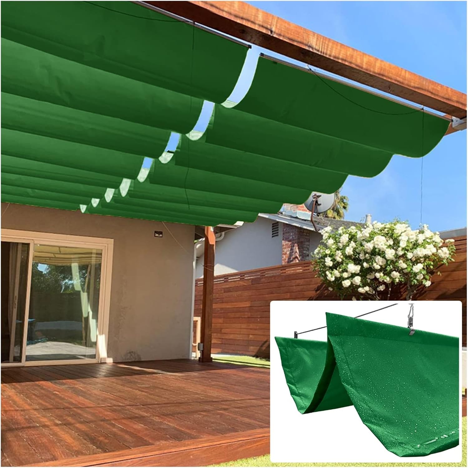 Amazon.com : Pergola Shade Cover Awning, Outdoor Slide Wire Shade ...