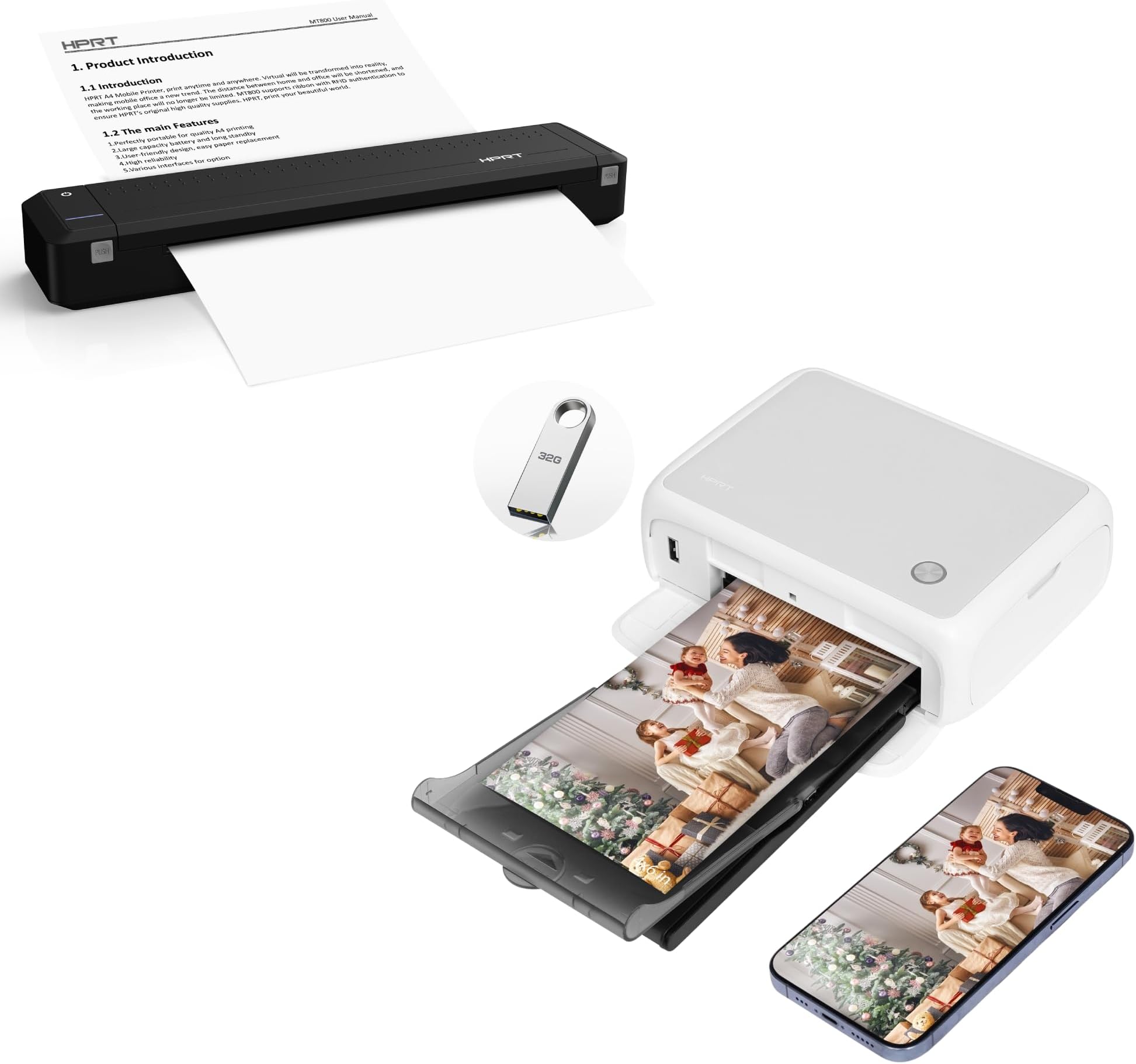 Amazon.com: HPRT CP4000 4x6'' Portable Photo Printer MT800 Portable ...