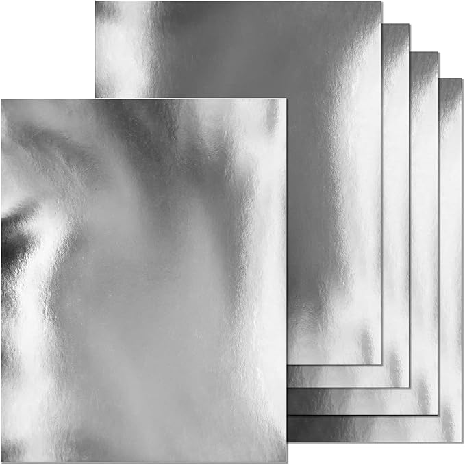 Amazon.com : Silver Metallic Cardstock Paper 8.5 x 11 inches 100 Sheets ...