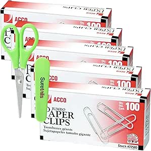 Amazon.com : Acco Jumbo Paper Clip, 3.84 Oz, Bundled with Suretails ...