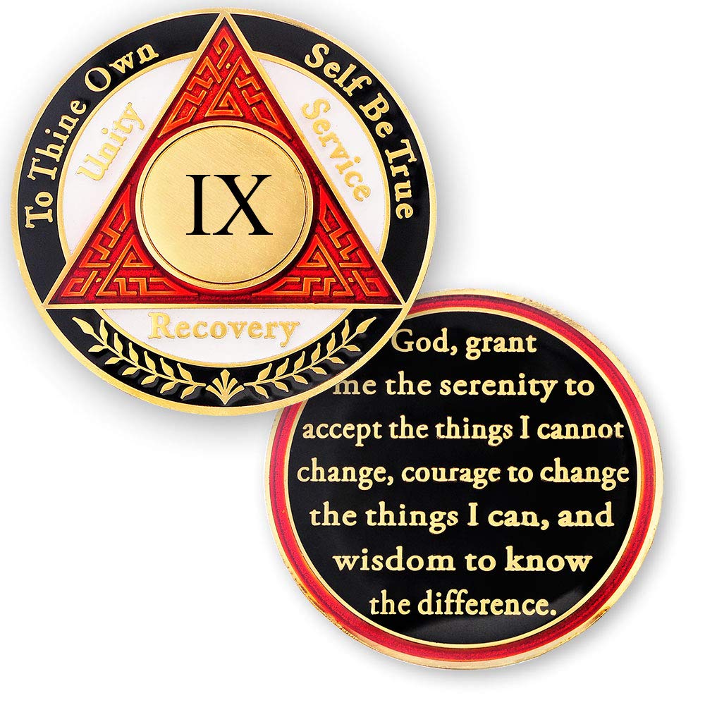 9 Year AA Medallions Sobriety Coin - Alcoholics Anonymous Chips - Nine ...