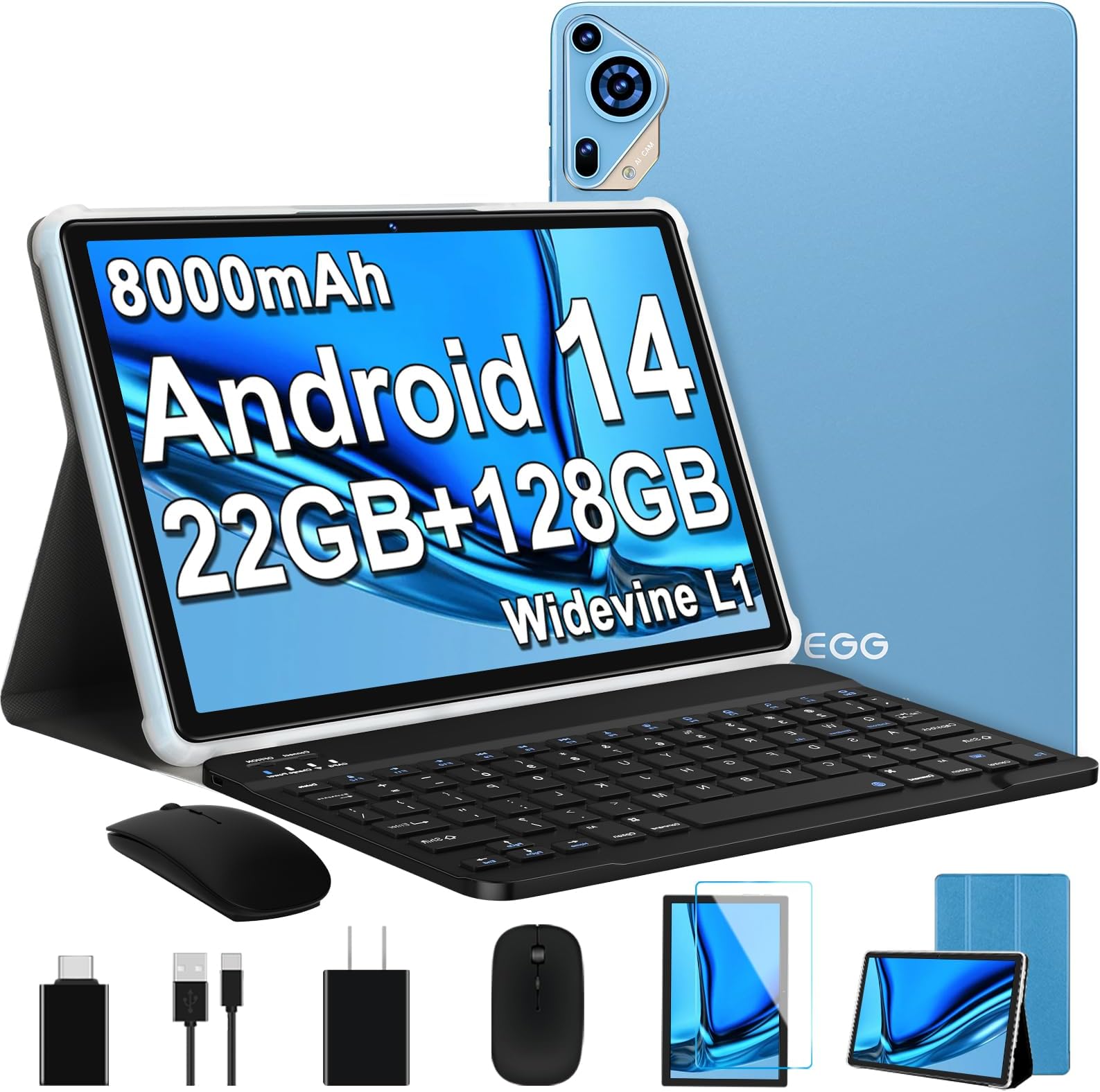 Amazon.com : 2025 Android 14 Tablet 10 inch Octa-Core Tablets with 22GB ...