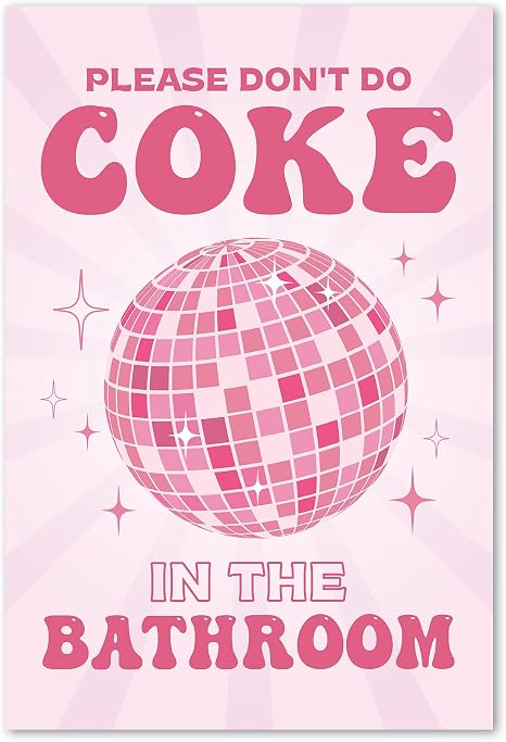 Amazon.com: 12" x 18" - Please Don't Do Coke In The Bathroom Canvas ...