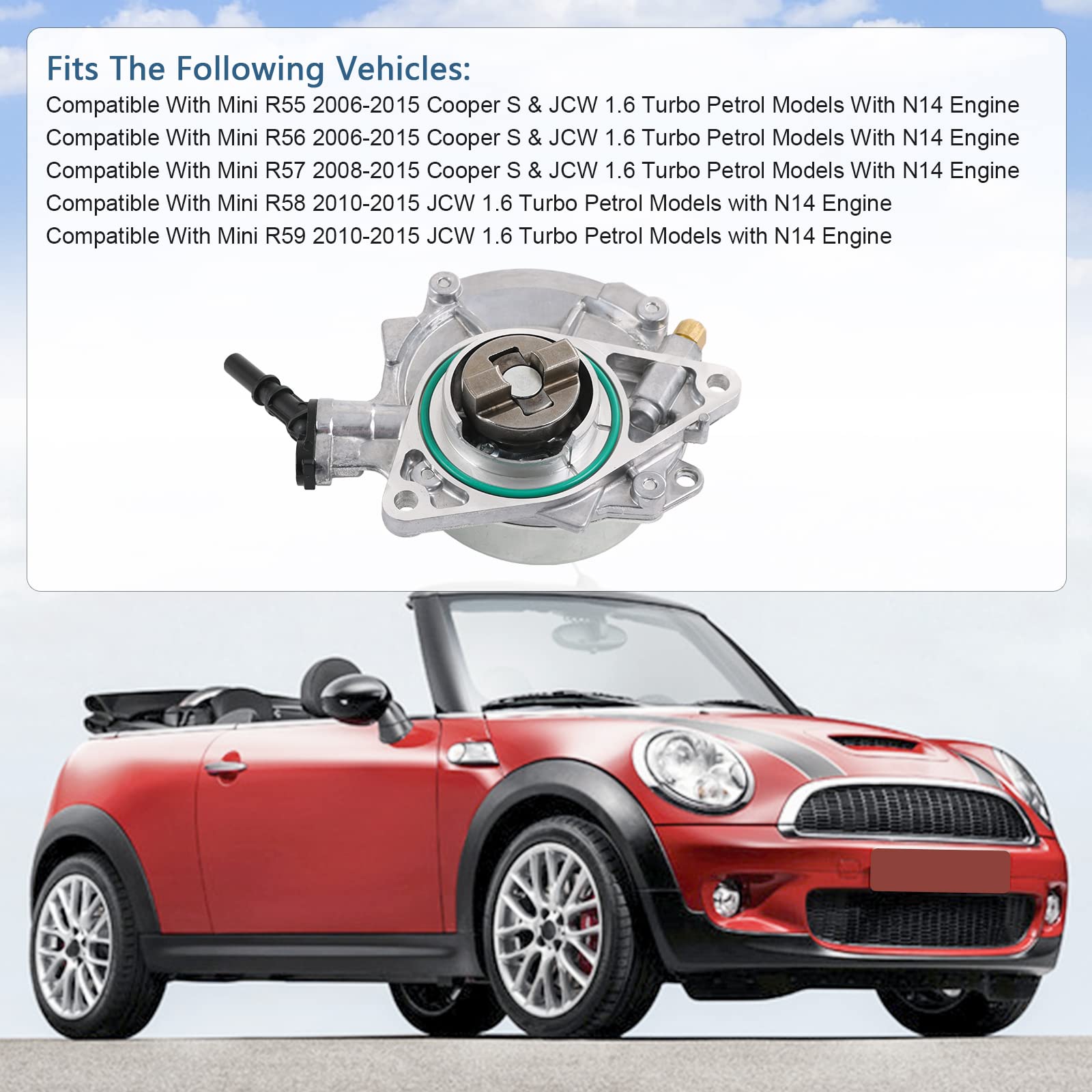 11667556919 Replacement AULINK Brake Booster Vacuum Pump For Mini ...