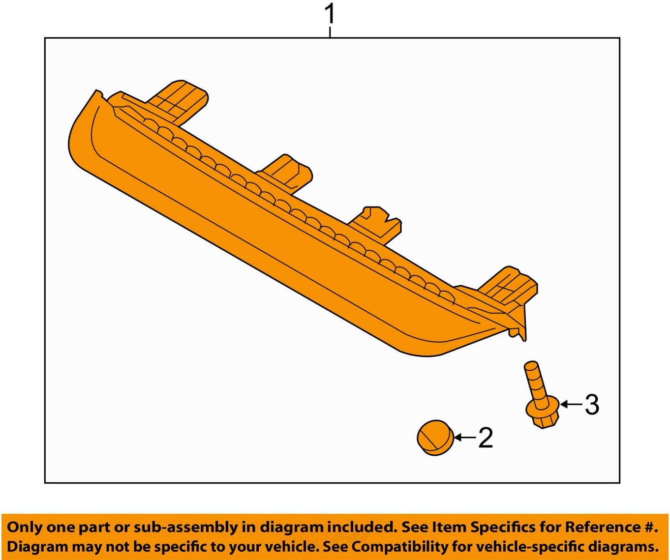 Genuine Hyundai 92700-3V000 High Mount Stop Lamp Assembly, Third Brake ...