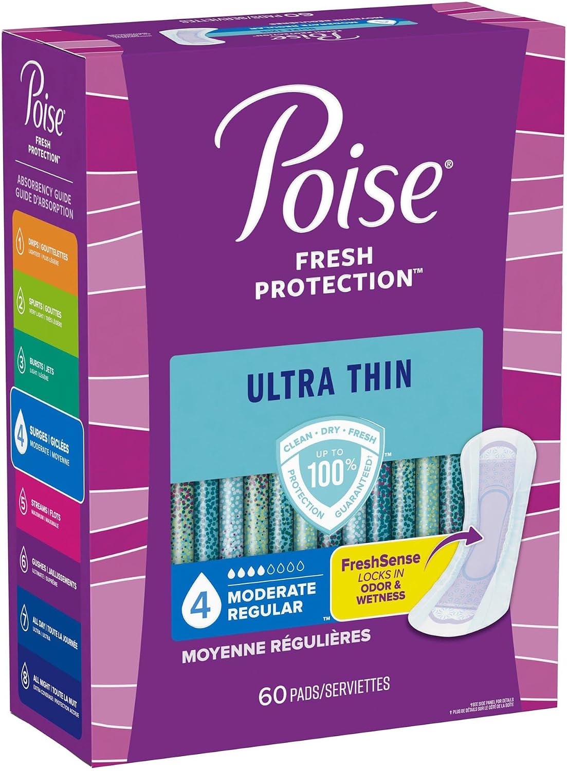 Amazon.com: Poise Fresh Protection Ultra Thin Female Incontinent Pad ...