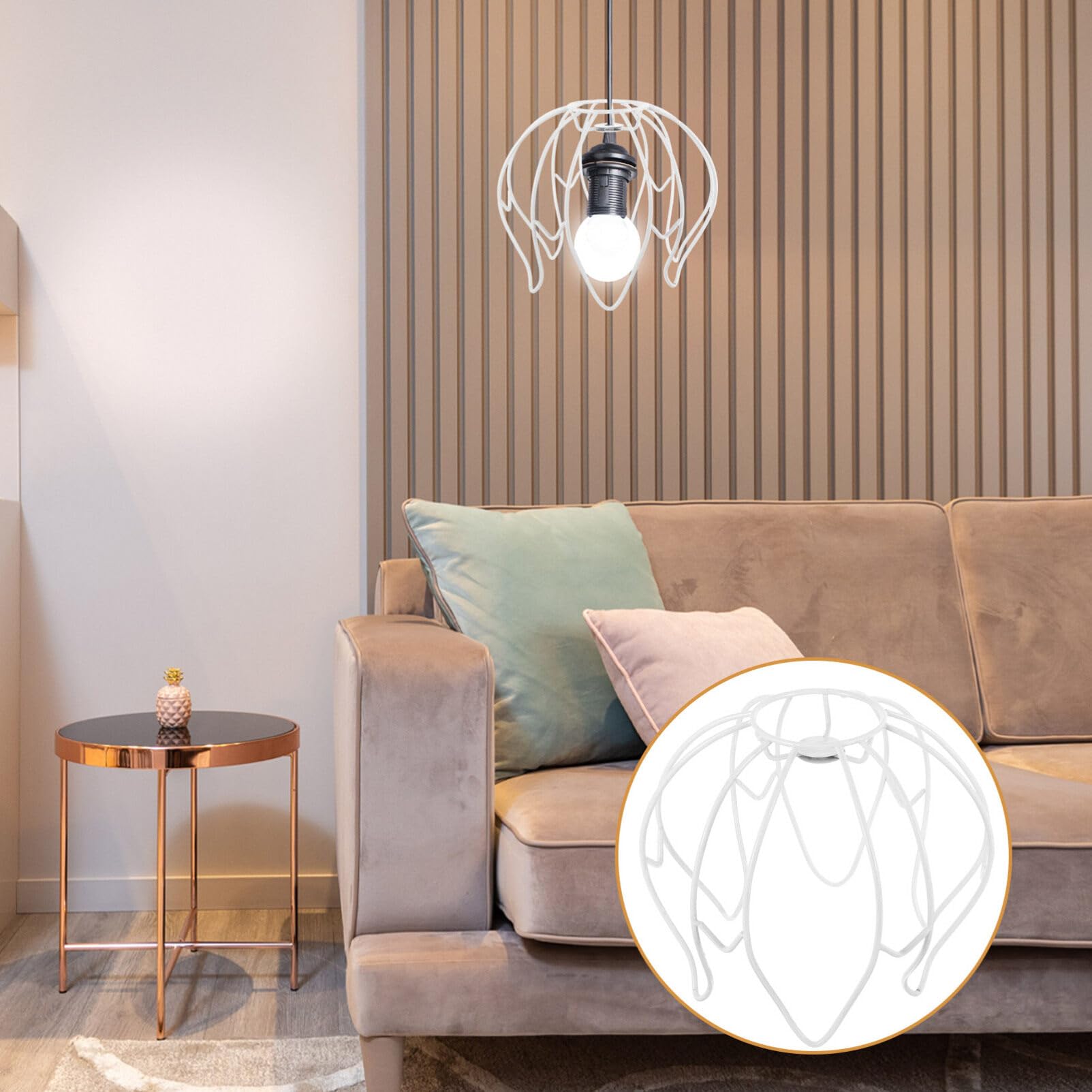 Wire Pendant Lamp Shade Frame Ceiling Light Cover Globe Pendant Lamp
