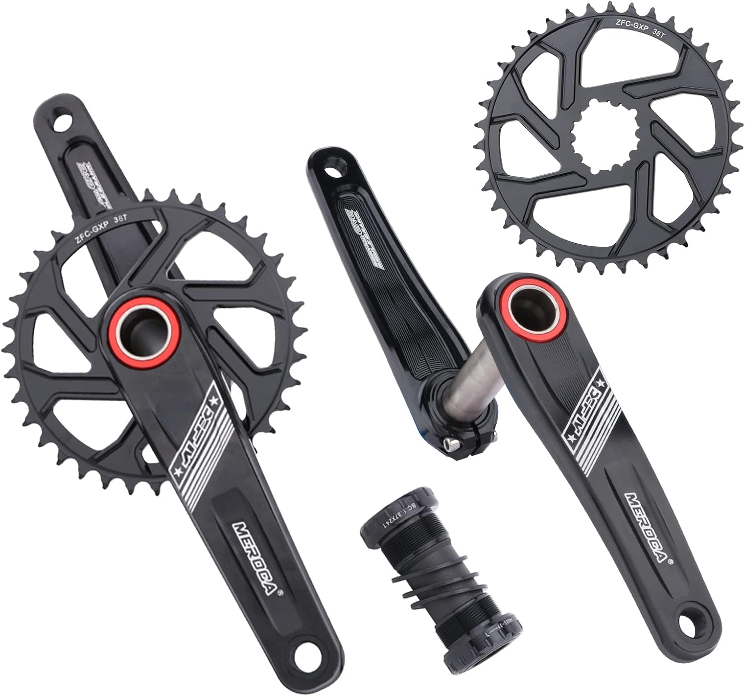 MEROCA Mountain Bike Crank Hollow one-Piece Crankset CNC GXP Direct ...