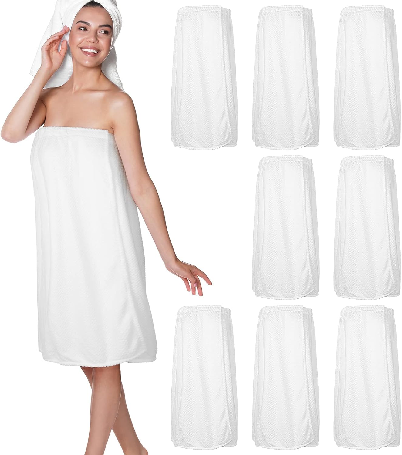 Amazon.com: Tigeen 8 Pcs Spa Wraps for Women,Wrap Around Towels Lightweight Spa Robes with ...