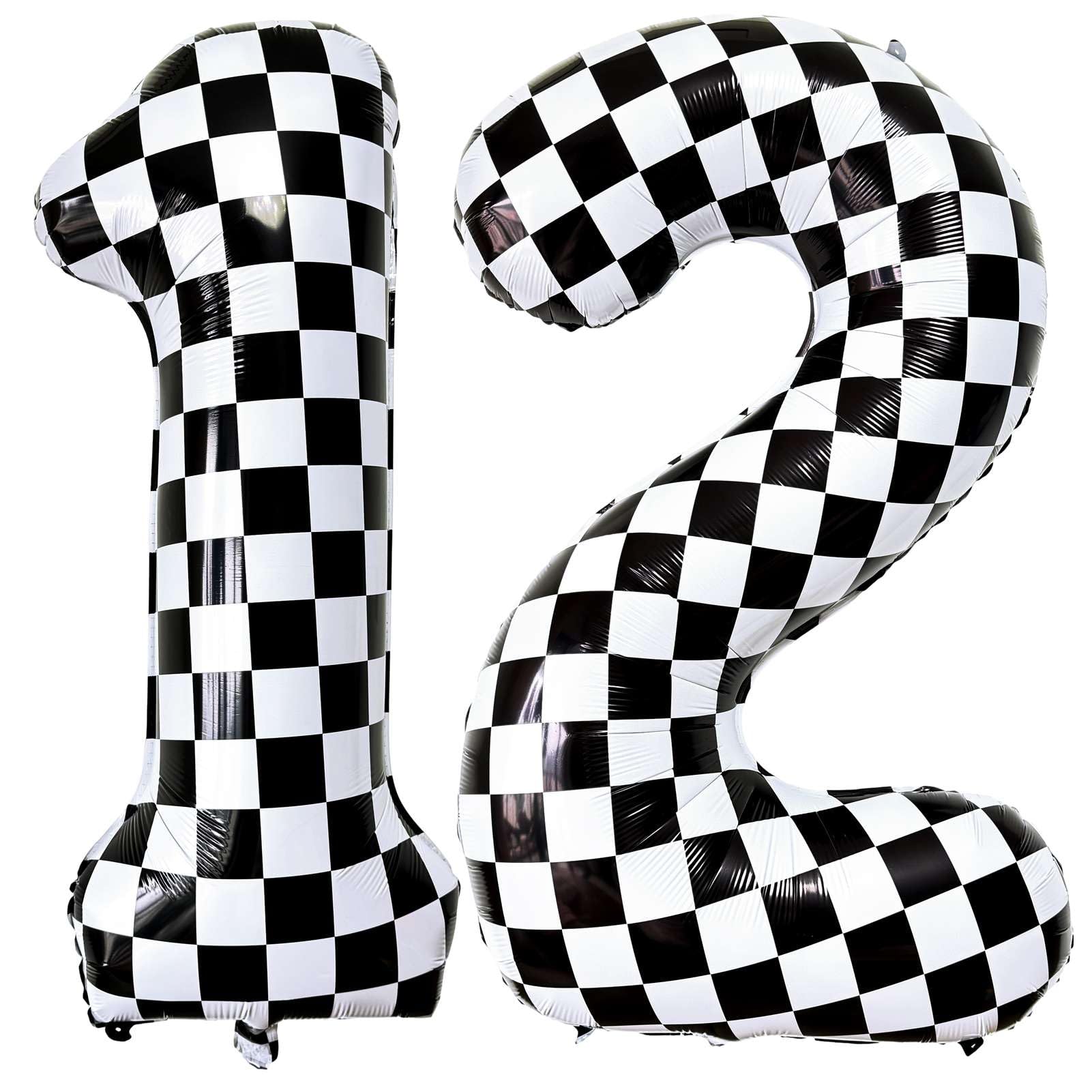 Amazon.com: Number 12 Checkered Balloons 40 Inch Giant Race Car ...