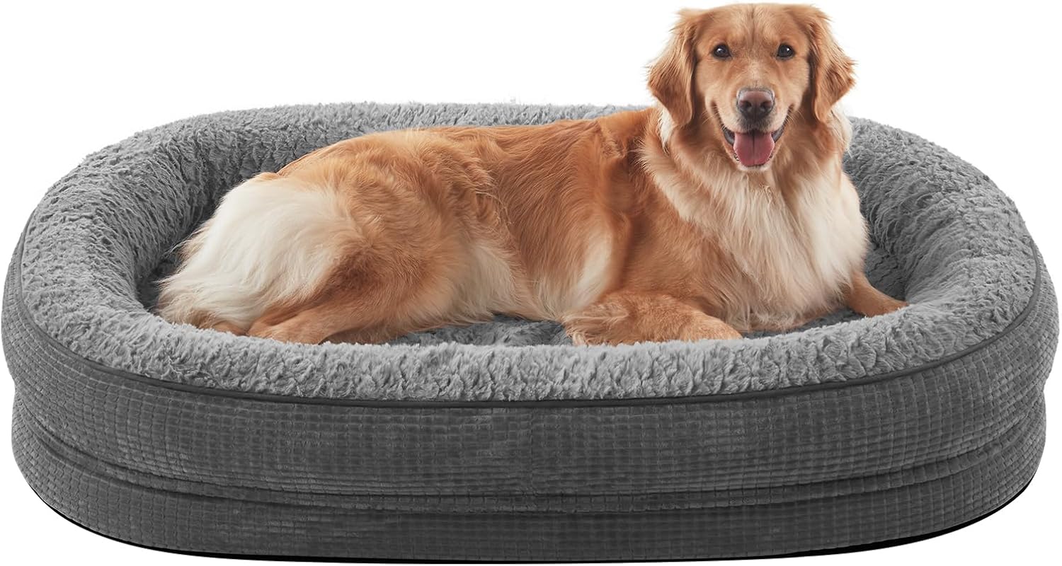 Pawk Orthopädisches Hundebett Grosse Hunde, 107x81cm Vierseitiges ...