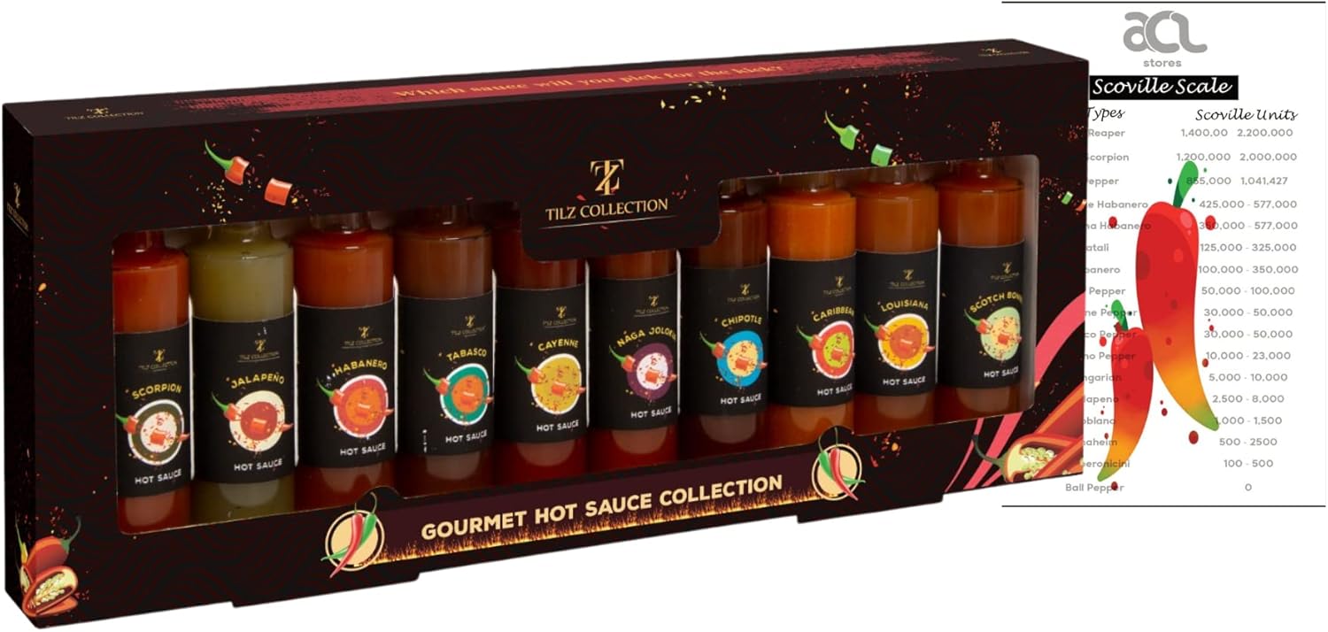 Chilli Hot Sauce Gift Set | Chilli Sauce Gift For Men | 10 Pack Chilli ...