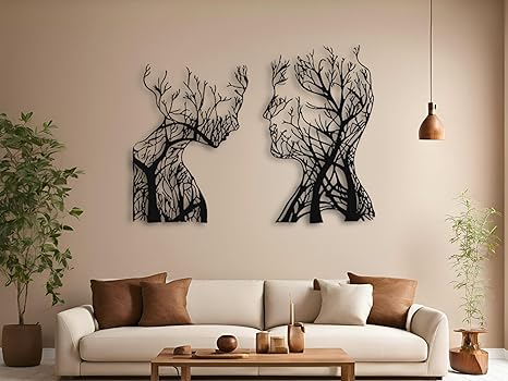 Amazon.com: VAILLA Tree of Life Wooden Wall Art Abstract Tree Man Woman ...