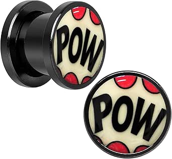 Amazon.com: Comic Pow Glow in the Dark Screw Fit Plug in Anodized Black ...