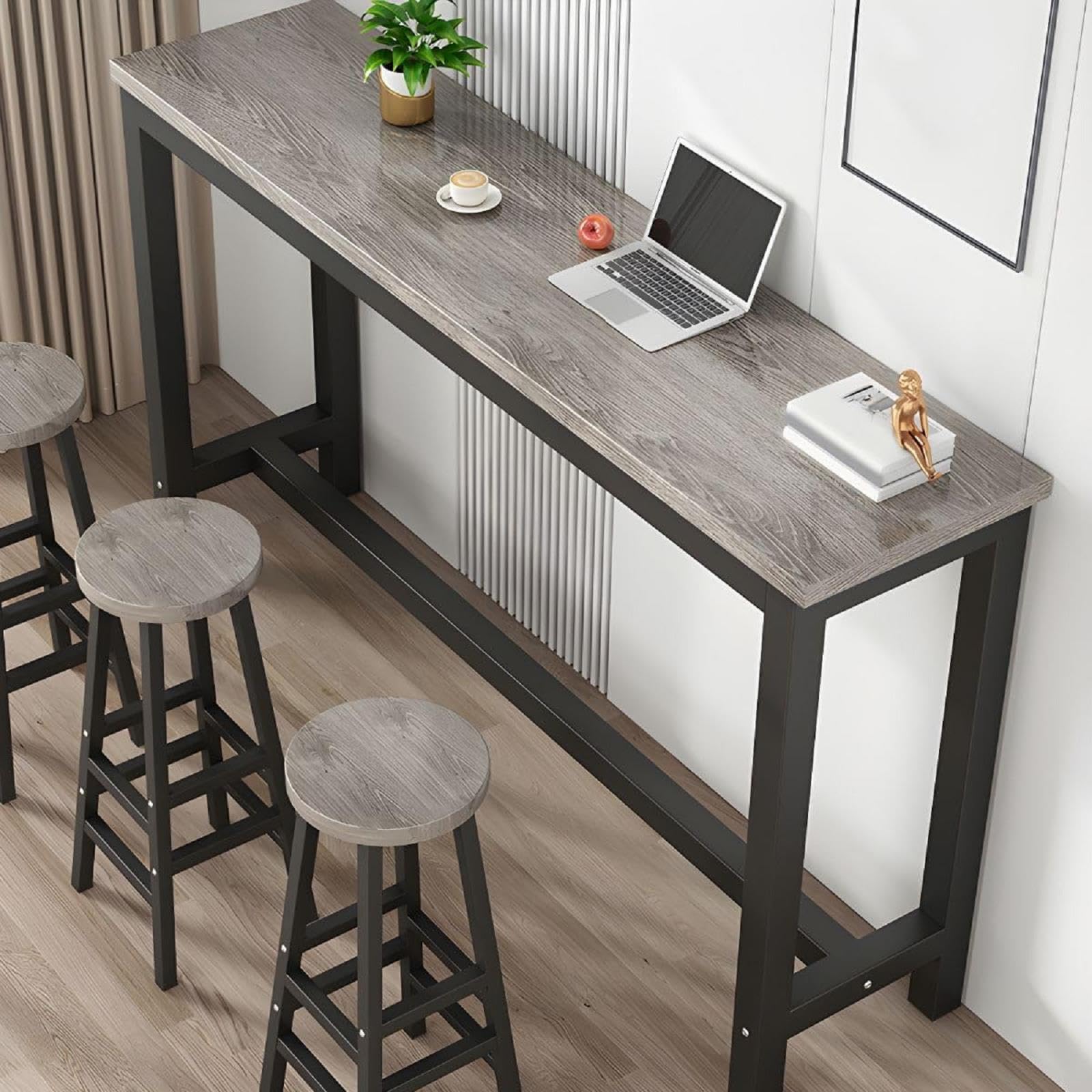 Amazon.com: Rectangle Bar Table,Modern Wood Pub Table Rectangular Bar ...