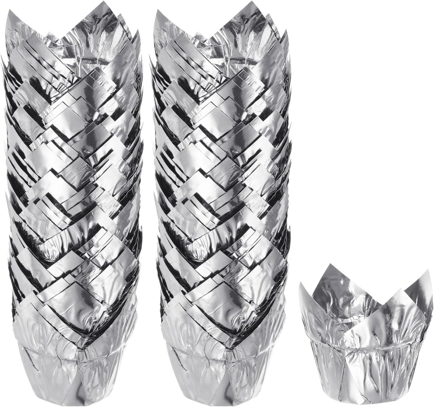 Amazon.com: HARFINGTON 100Pcs Tulip Cupcake Liners Standard Aluminum ...
