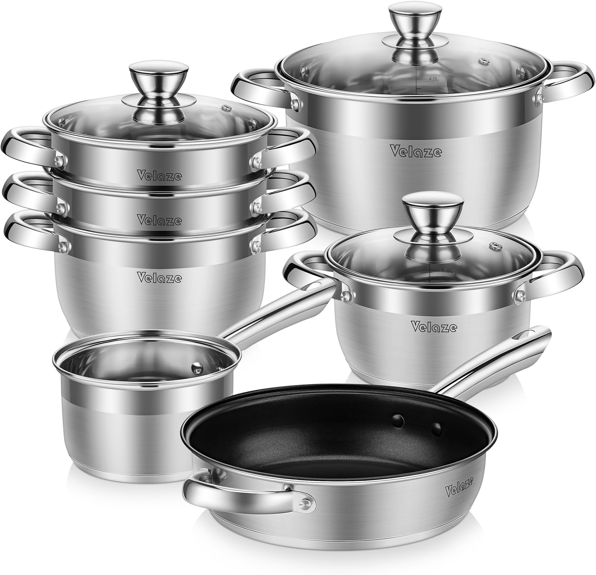 Bosch HEZ9SE030 3-Piece Cookware Set 2 Pots 1 Pan for Induction Hobs ...