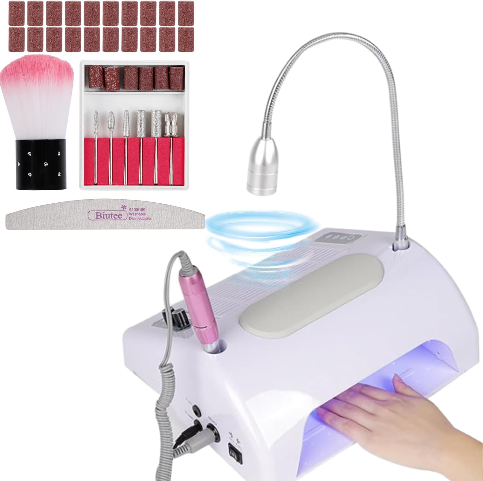 Amazon.com: Biutee Nail Dust Collector 5 in 1 80W Nail Vacuum Dust ...