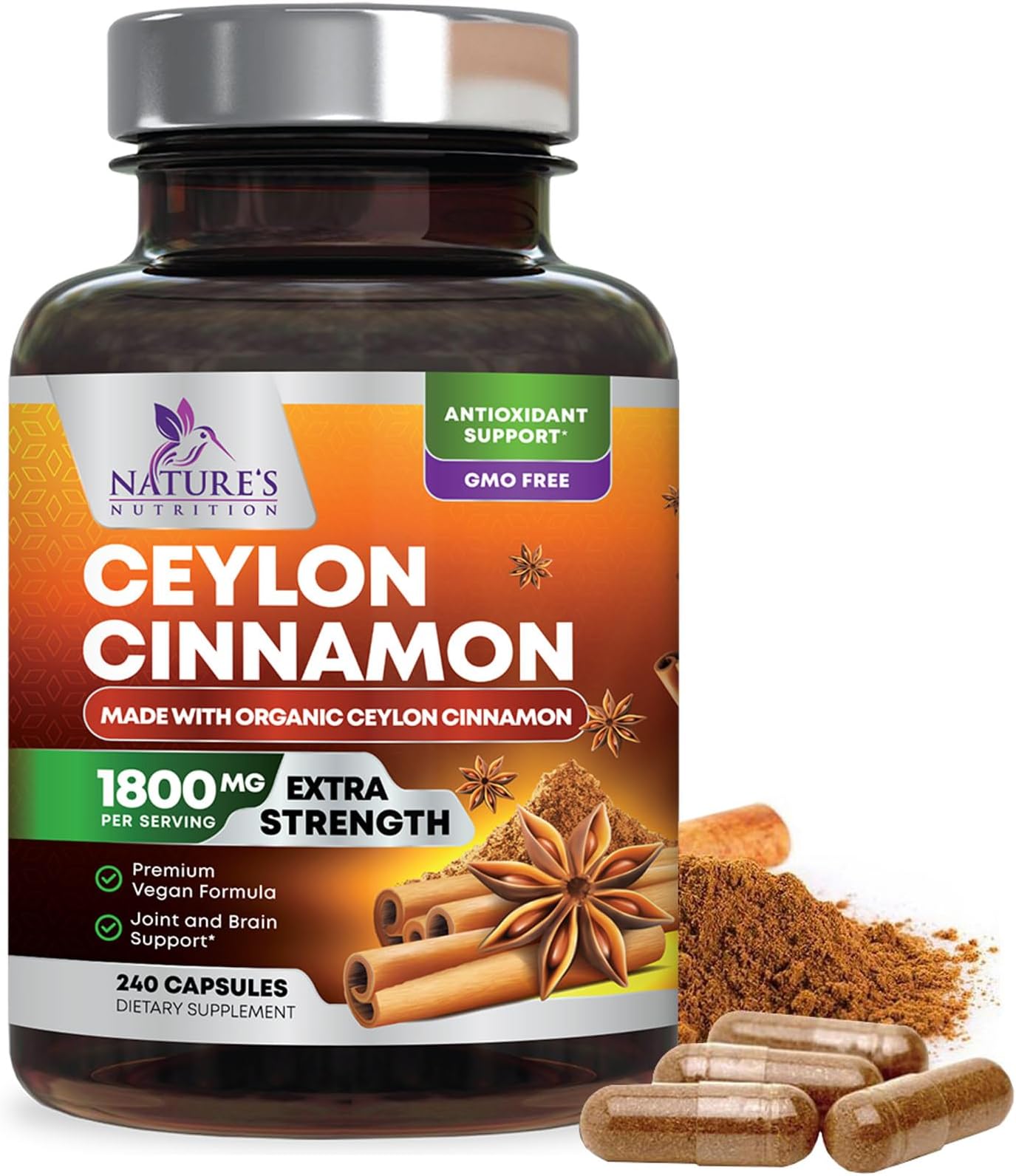 Amazon.com: Earthborn Elements Ceylon Cinnamon 200 Capsules, Pure ...