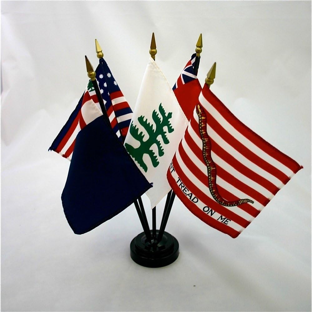 Amazon.com: MADE IN THE USA!! US Historical Flag Set - SET of 6 Rayon 4 ...
