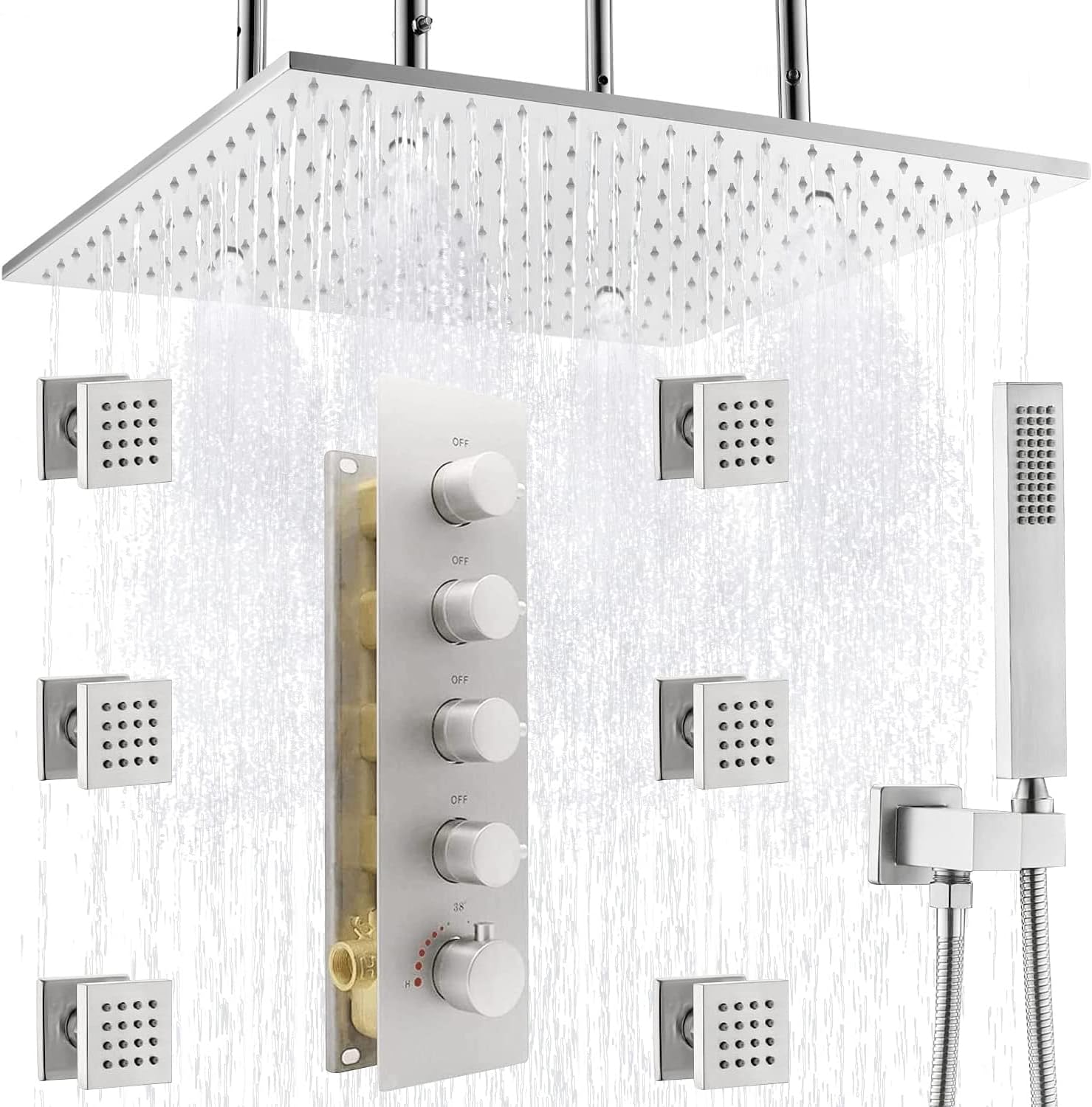 20inch Rain Mist Spa Thermostatic Shower System - Luxury 4 Way Full ...