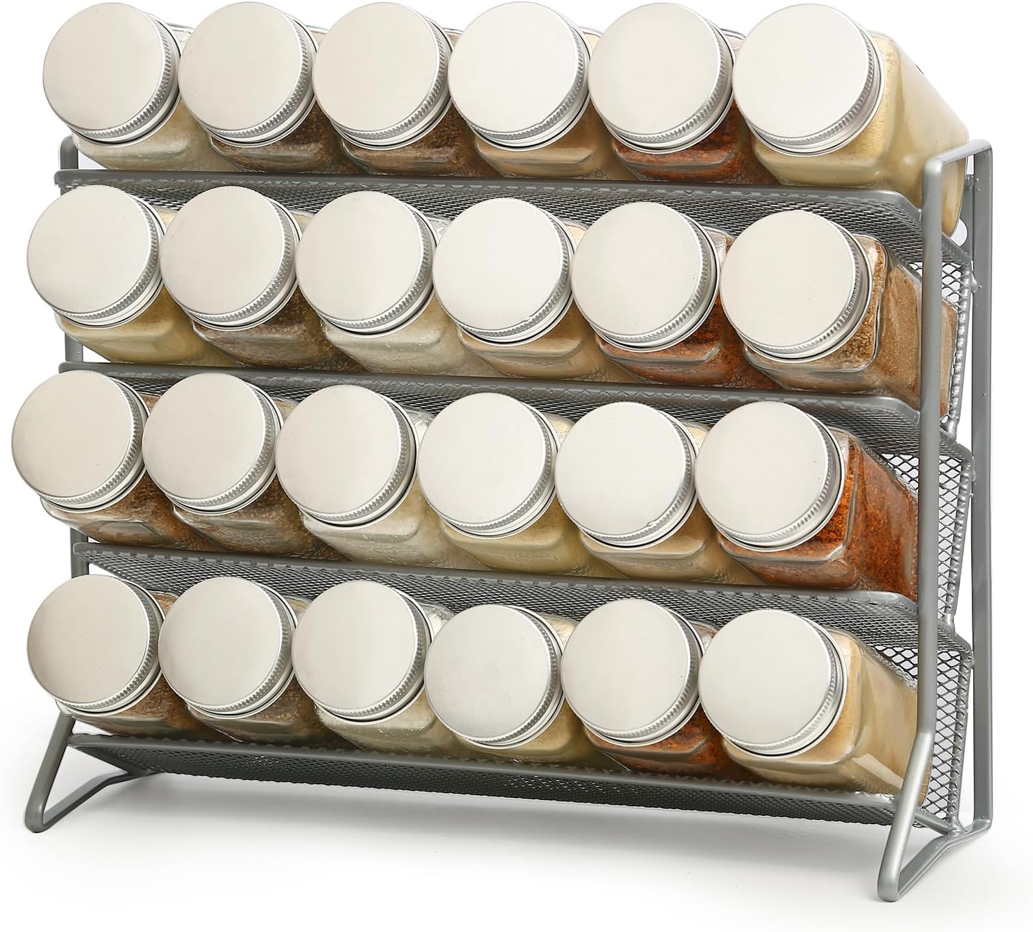 Amtido Spice Rack Storage | 3 Tier Free Standing Organiser | With 18 ...