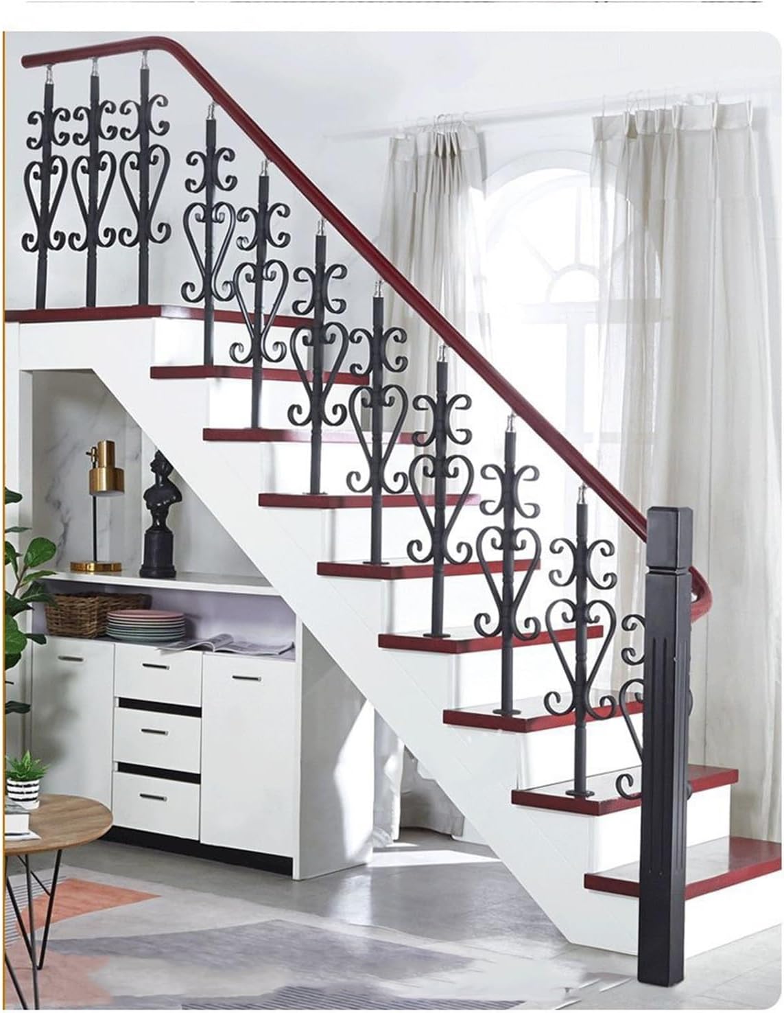 Stair Handrail Staircase Railing Guardrail Simple Solid Wood Railing ...