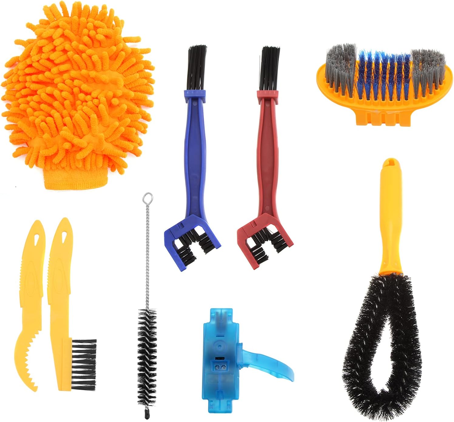Amazon.com: Twilight Garage 9PCS Bicycle Cleaning Brush Tools Kit ...