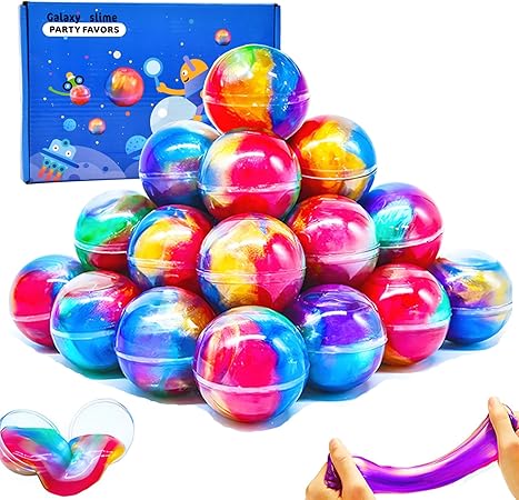 Amazon.com: Slime Party Gift, 24 Pack Galaxy Slime Ball - Stretchy, Non ...