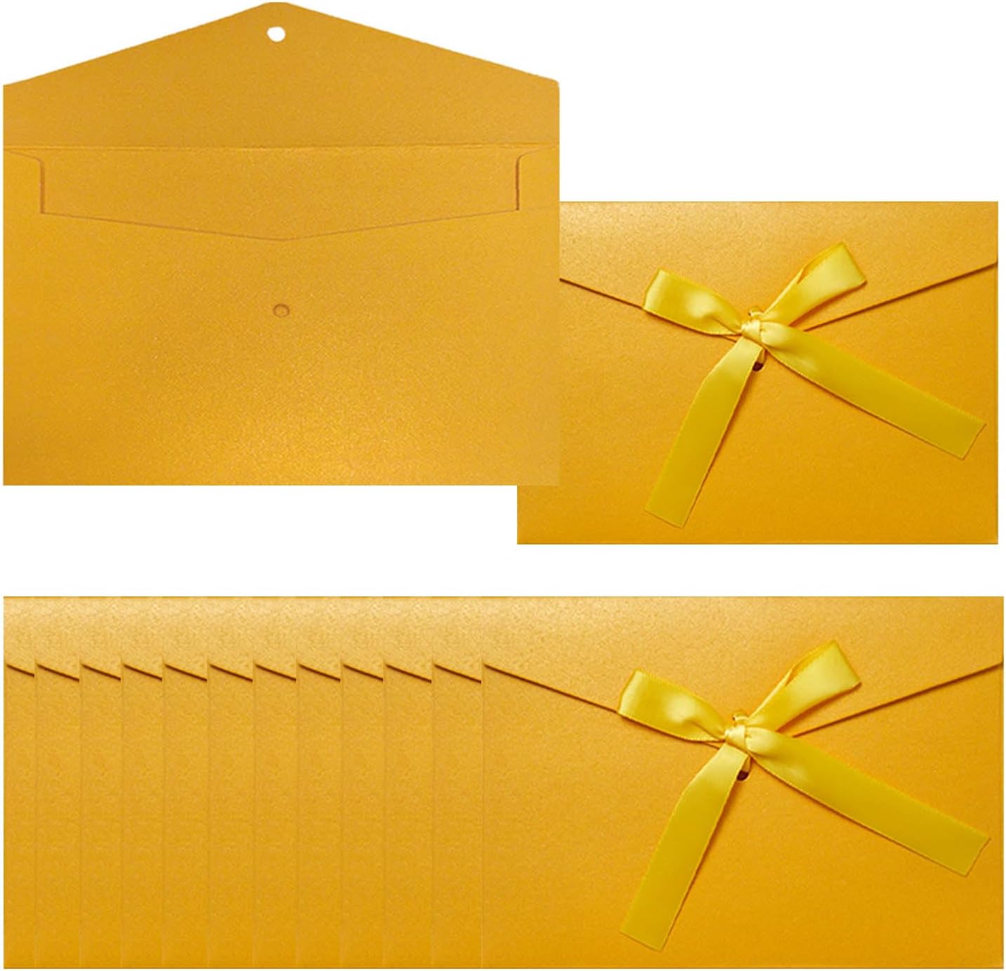 Amazon.com : Gold Envelopes 12 Pack Invitation Yellow Envelopes with ...