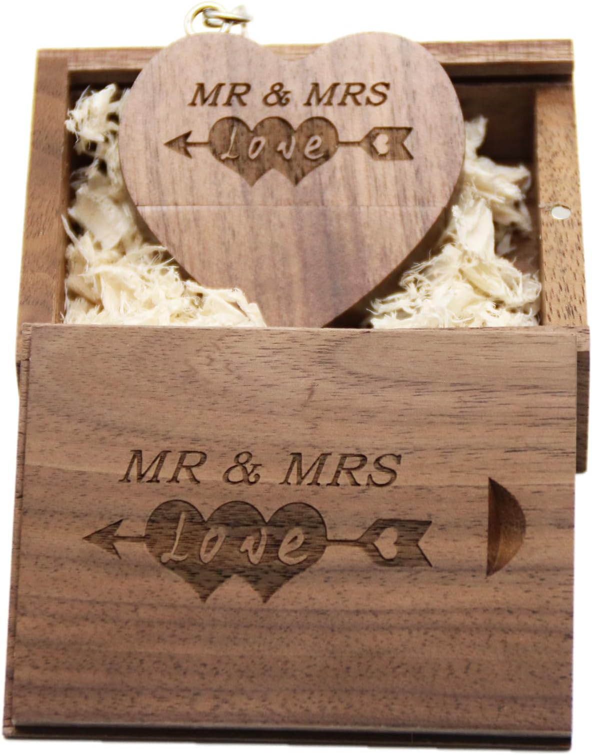 Amazon.com: 32GB Wedding USB Flash Drive with Matching Walnut Box - USB ...