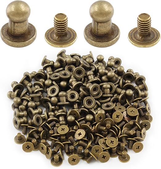 Amazon.com: Moicstiy 100Set 5mm Round Head Button Studs Bronze Button ...