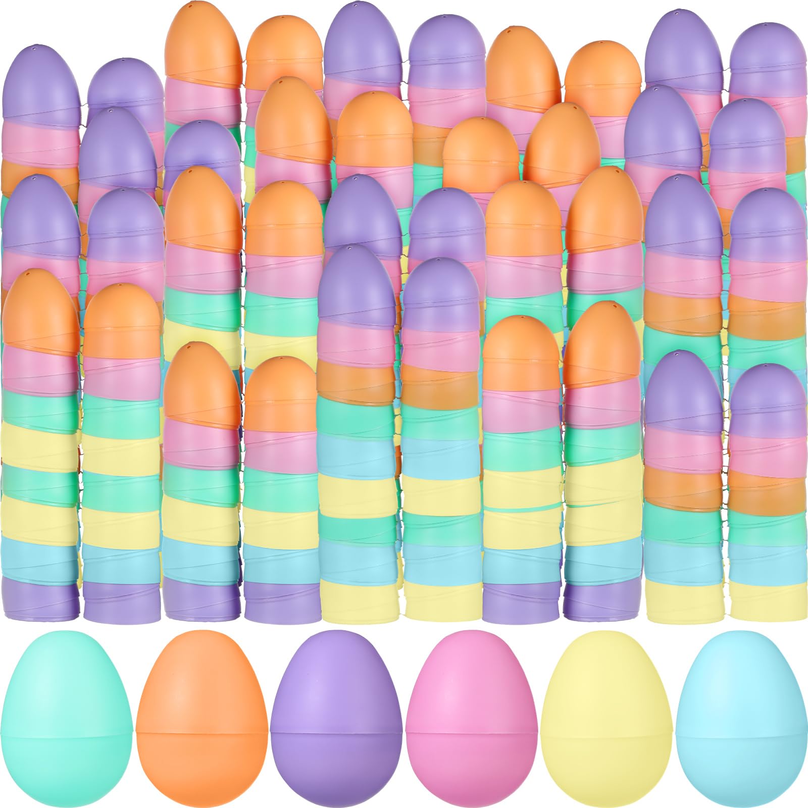 Amazon.com: Syhood 120 Pcs Fillable Easter Eggs Colorful Bright Plastic ...