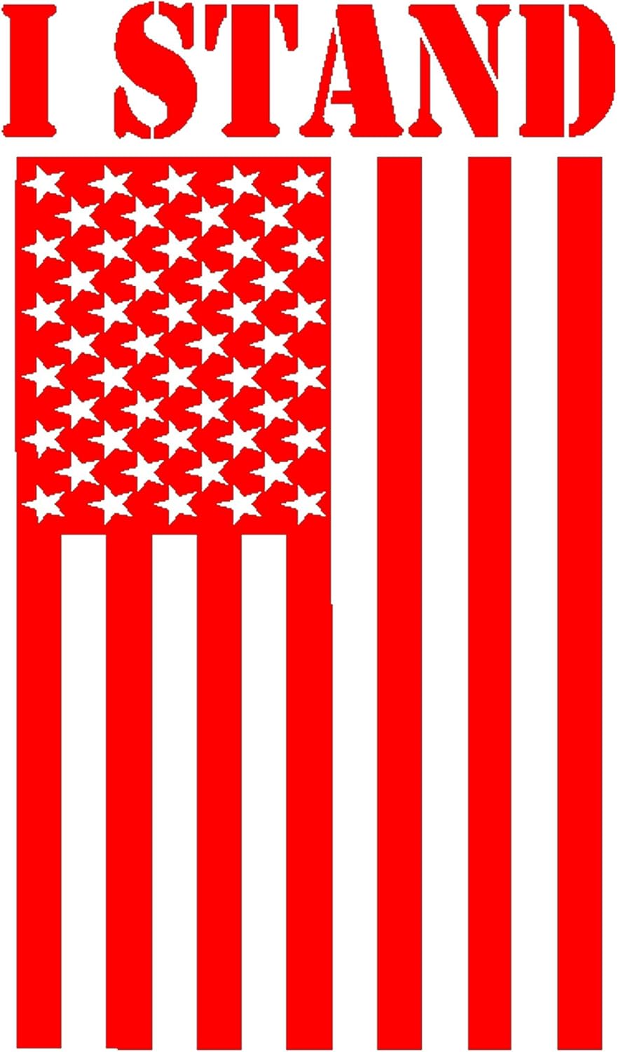 Amazon.com: Dan's Decals I Stand for The Flag Decal, American Flag ...