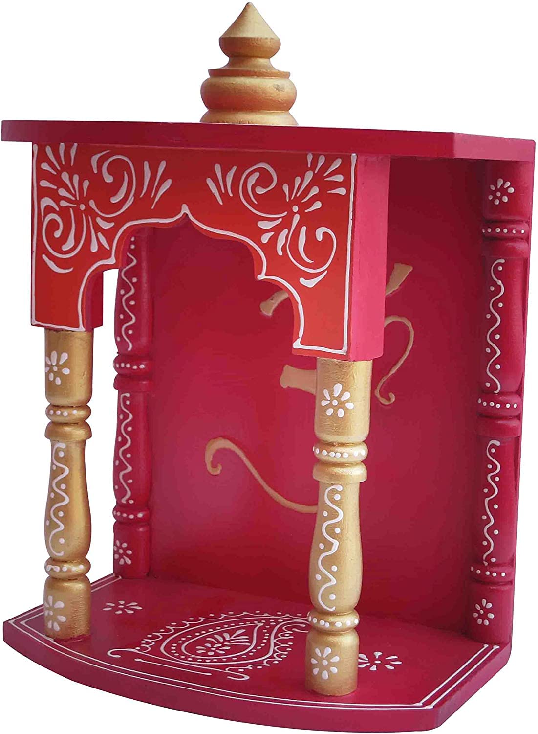 Handicraft Store Hindu Religious colourfull Wood Temple with swastick ...